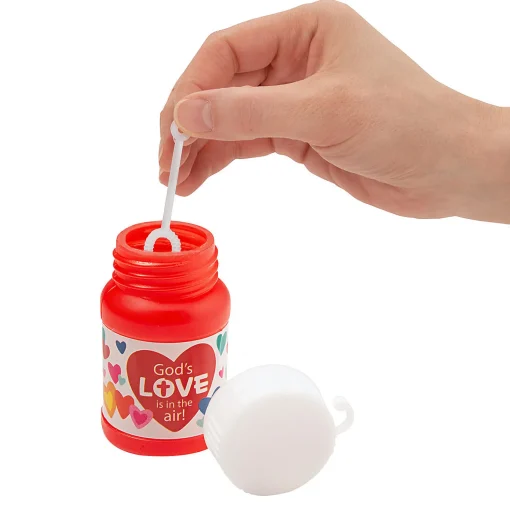 Religious Valentine Mini Bubble Bottles - 24 Pc. - Fidget Toys